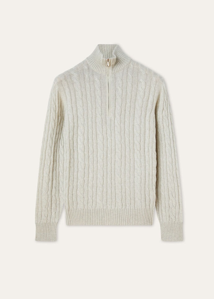 Treccia Sweater Baby Cashmere Silver Melange/Natural Melange Treccia Sweater Baby Cashmere Silver Melange/Natural Melange