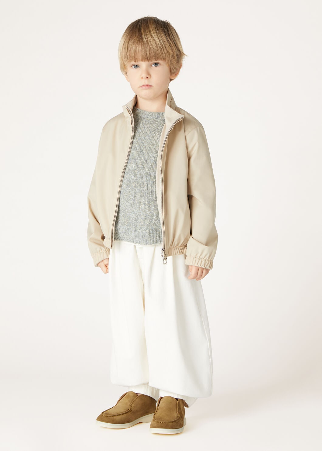 Kid's Bomber Microfibre - Storm System® Sand Shell | Loro Kid's Bomber Microfibre - Storm System® Sand Shell | Loro