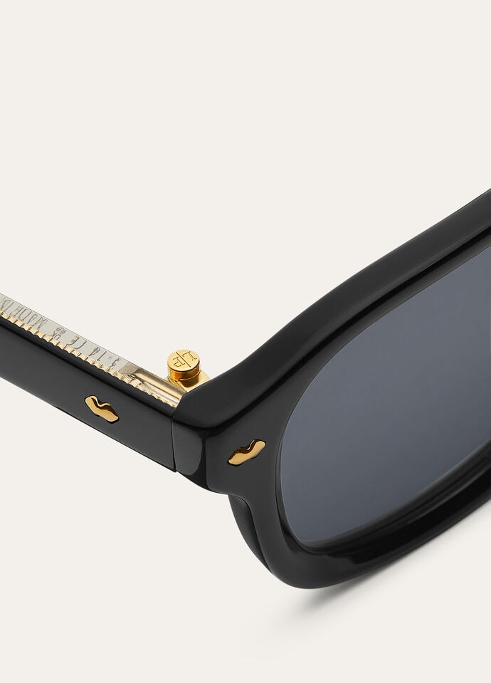 Roadster Sunglasses Acetate Black Grey/Black Gold | Loro Roadster Sunglasses Acetate Black Grey/Black Gold | Loro